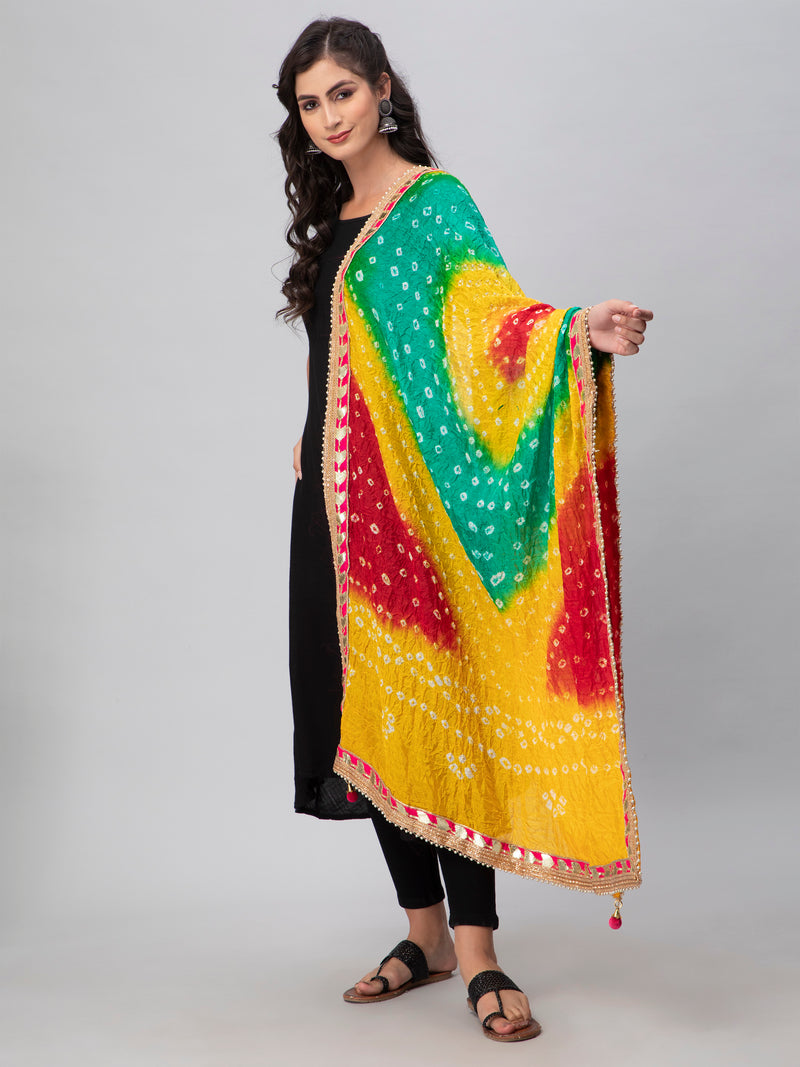 FESTIVE DISCOUNT ON Multicolor Bandhani Silk Dupatta || SHOP NOW ...